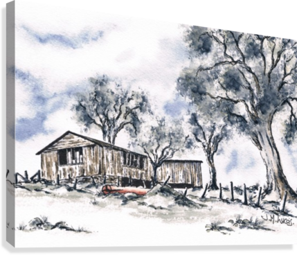 Download Rustic Bush Shack Canvas Print - Painting - Full Size PNG ...