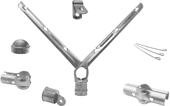 Download Fence Parts - 2 X 1 5/8 45 Barb Wire Arm 6-strand (fits 1 7/8 ...