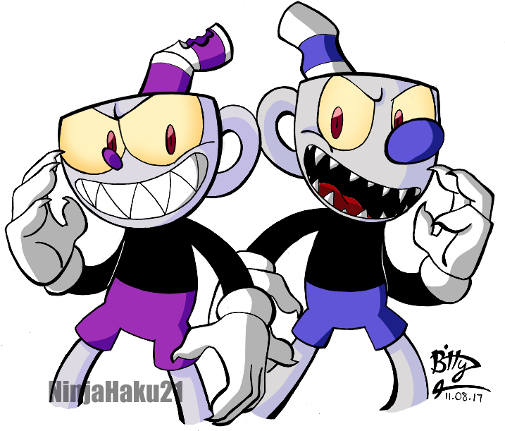 Download Ninjahaku21 On Twitter - Evil Cuphead And Mugman - Full Size ...