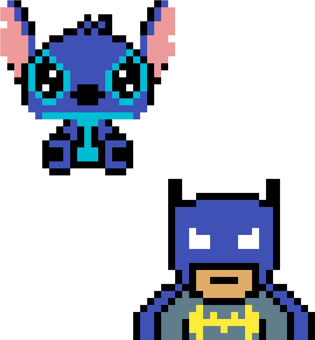 Download Transparent Stich And Batman - Pixel Art Stitch - PNGkit