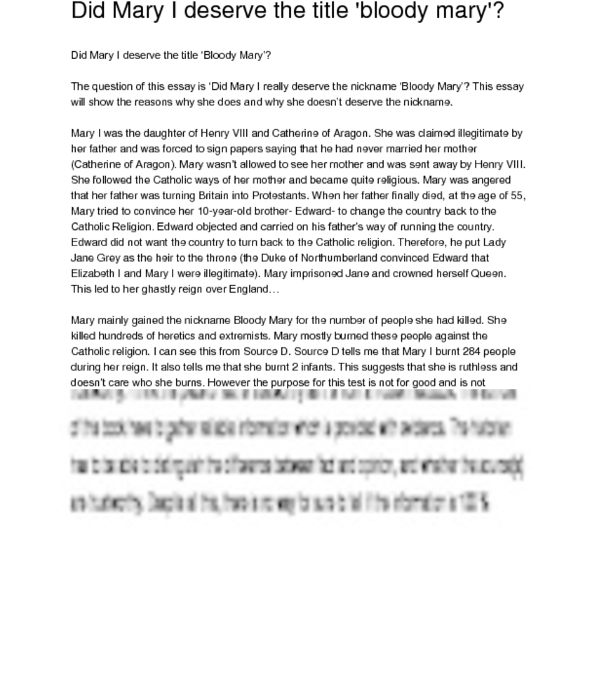 Download Did Mary I Deserve The Title 'bloody Mary'did Mary - Does Mary ...