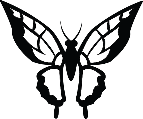 Download A Black And White Illustration Of A Butterfly - Butterfly ...