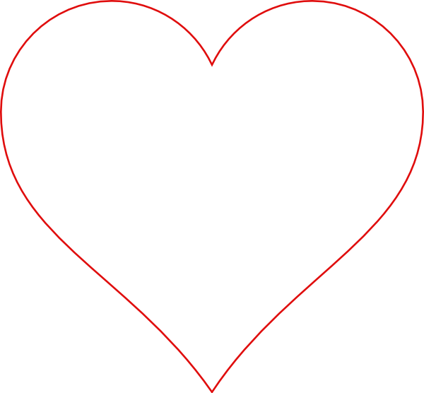 Download Red Heart Outline Clipart - Heart - Full Size PNG Image - PNGkit