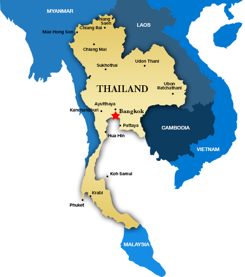 Download Thailand Map - Map Of Thailand Transparent - Full Size PNG ...