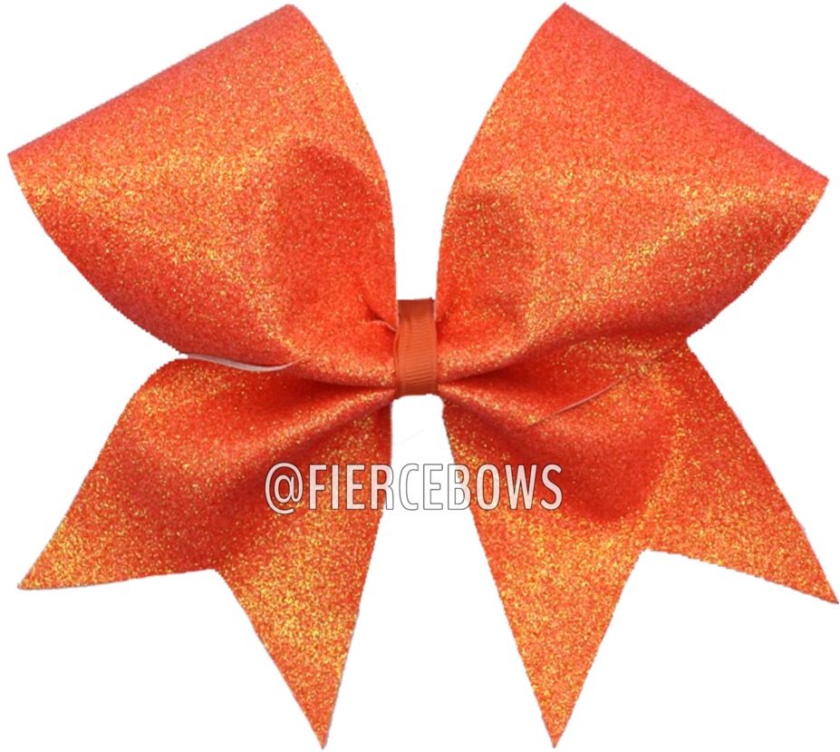 Download Bright Orange Glitter Cheer Bow Fierce Bows Cheer Bows ...