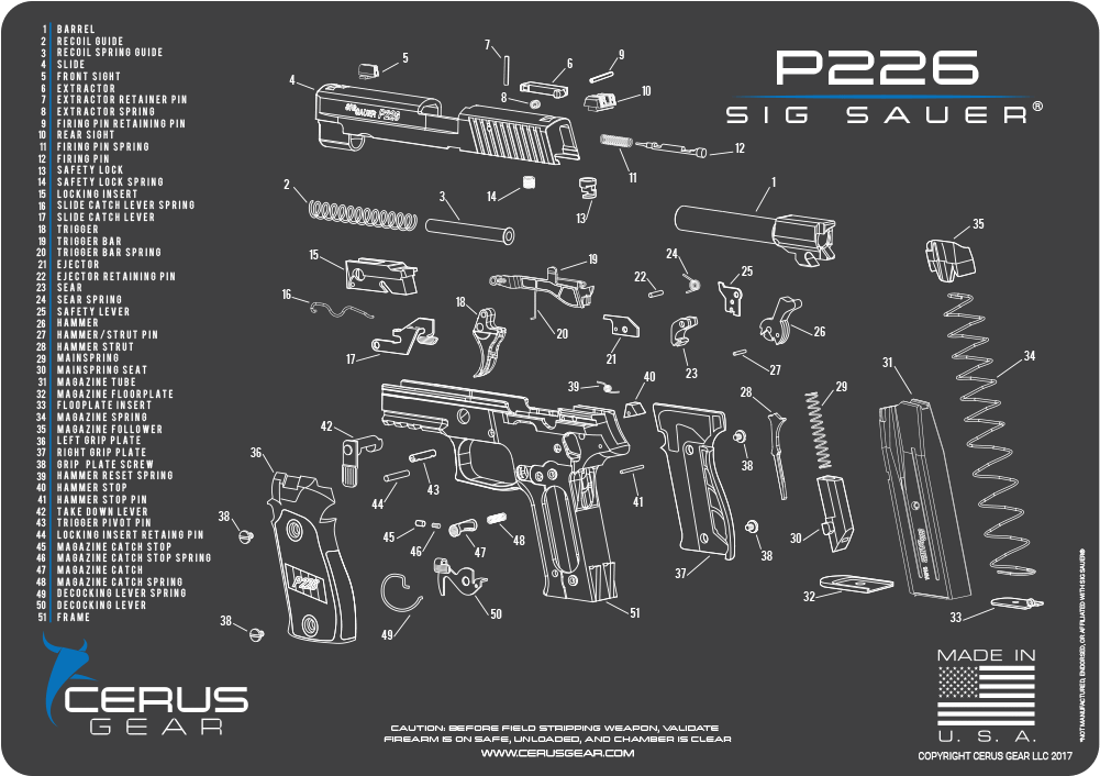 Download Best Sig 226 Image Schematics Pistol Maintenance Pad - Sig ...