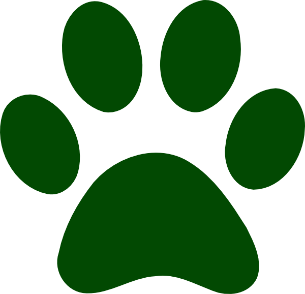 Download This Free Clipart Png Design Of Forest Green Paw Print - Dark ...