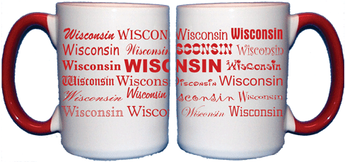 Download Wisconsin Repeating Script On Red Handle Mug 14 Oz - Product ...
