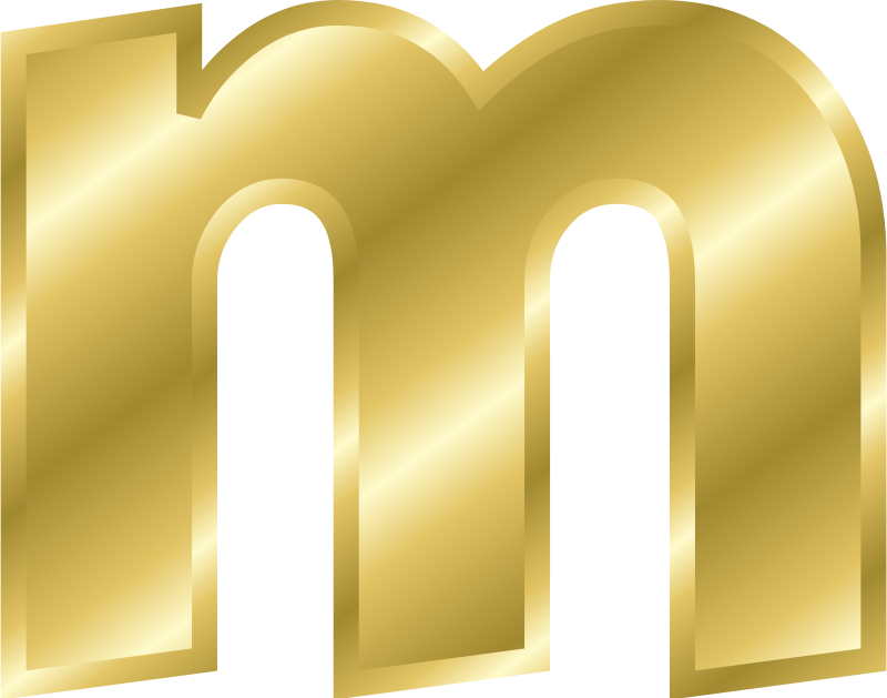 Download Letter Case M Alphabet Gold - Small Letter M Clipart - Full ...