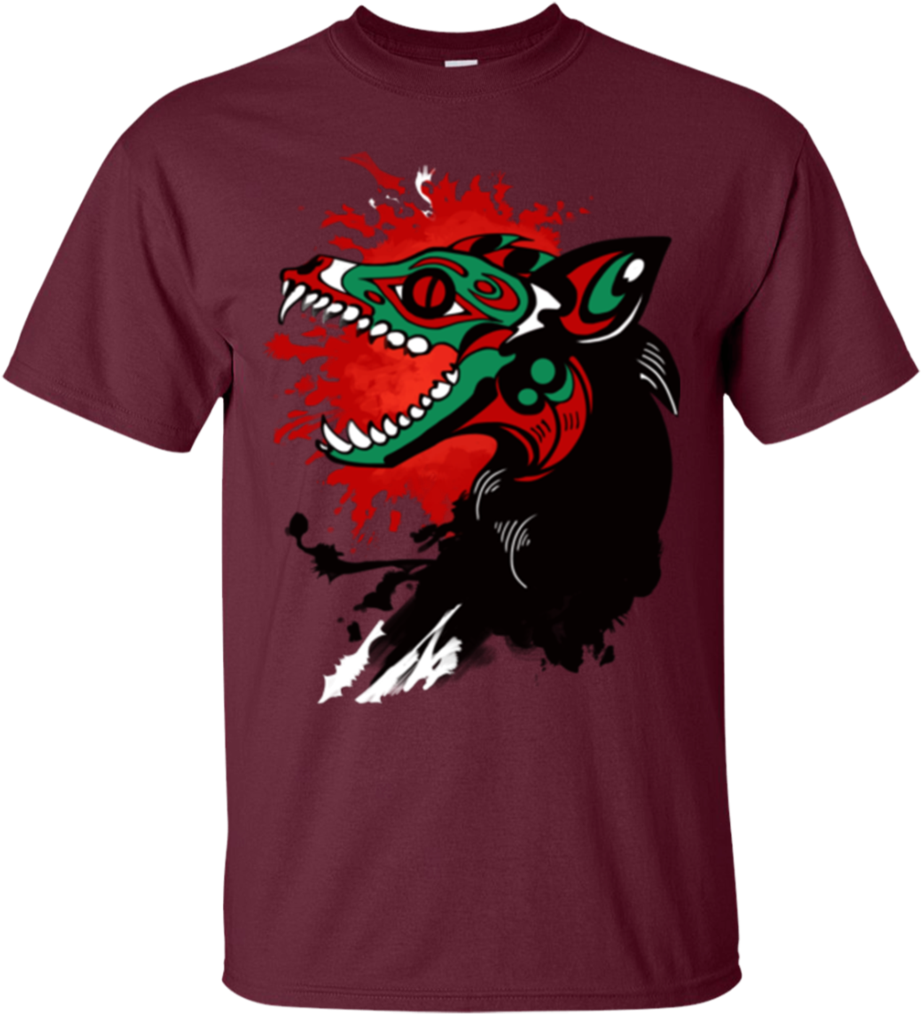 Download Splatter Wolf Skull T Shirt Gildan Ultra Cotton T-shirt ...