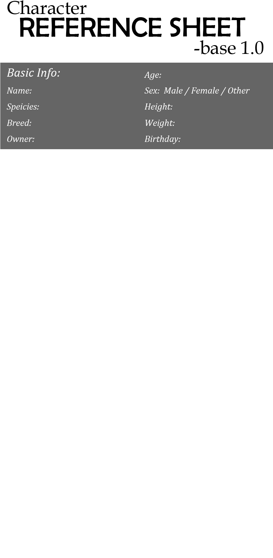 Download Darkprincess116 Blank Reference Sheet - Reference Card - Full ...