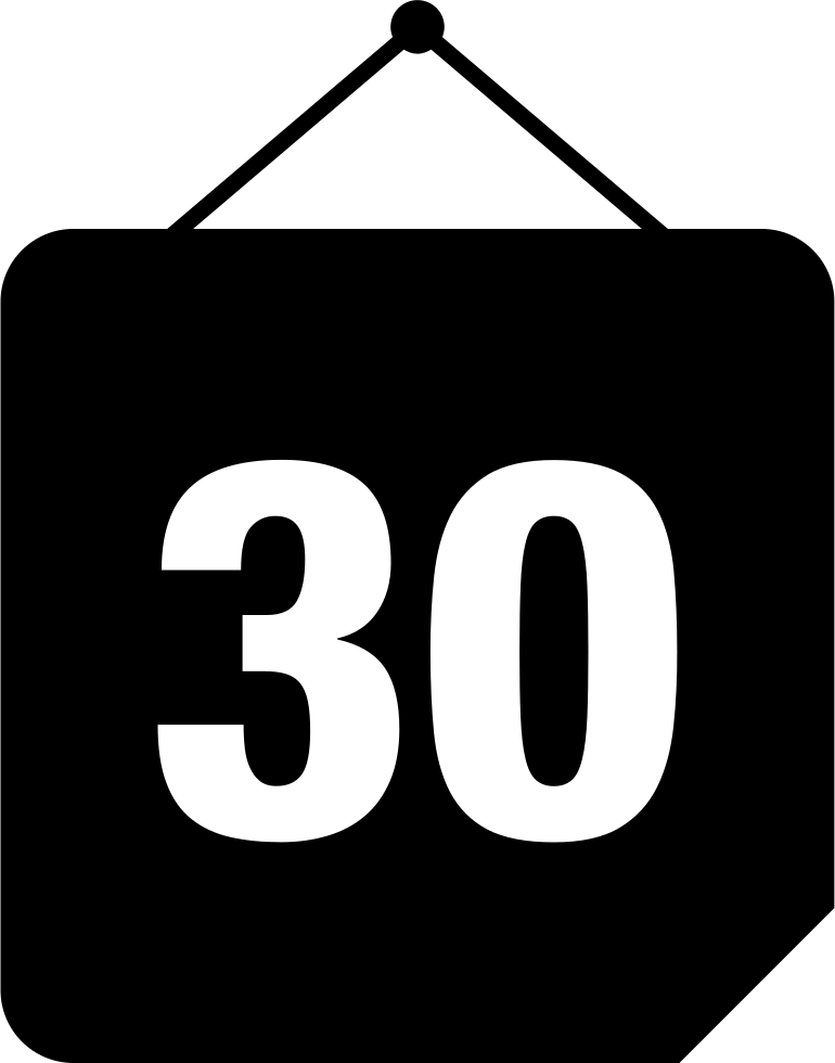 Download Day 30 On Hanging Square Black Calendar Page Comments - 30 ...