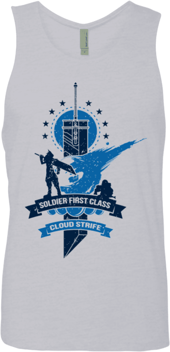 Download Cloud Strife White Men's Premium Tank Top - Video Game - Full ...