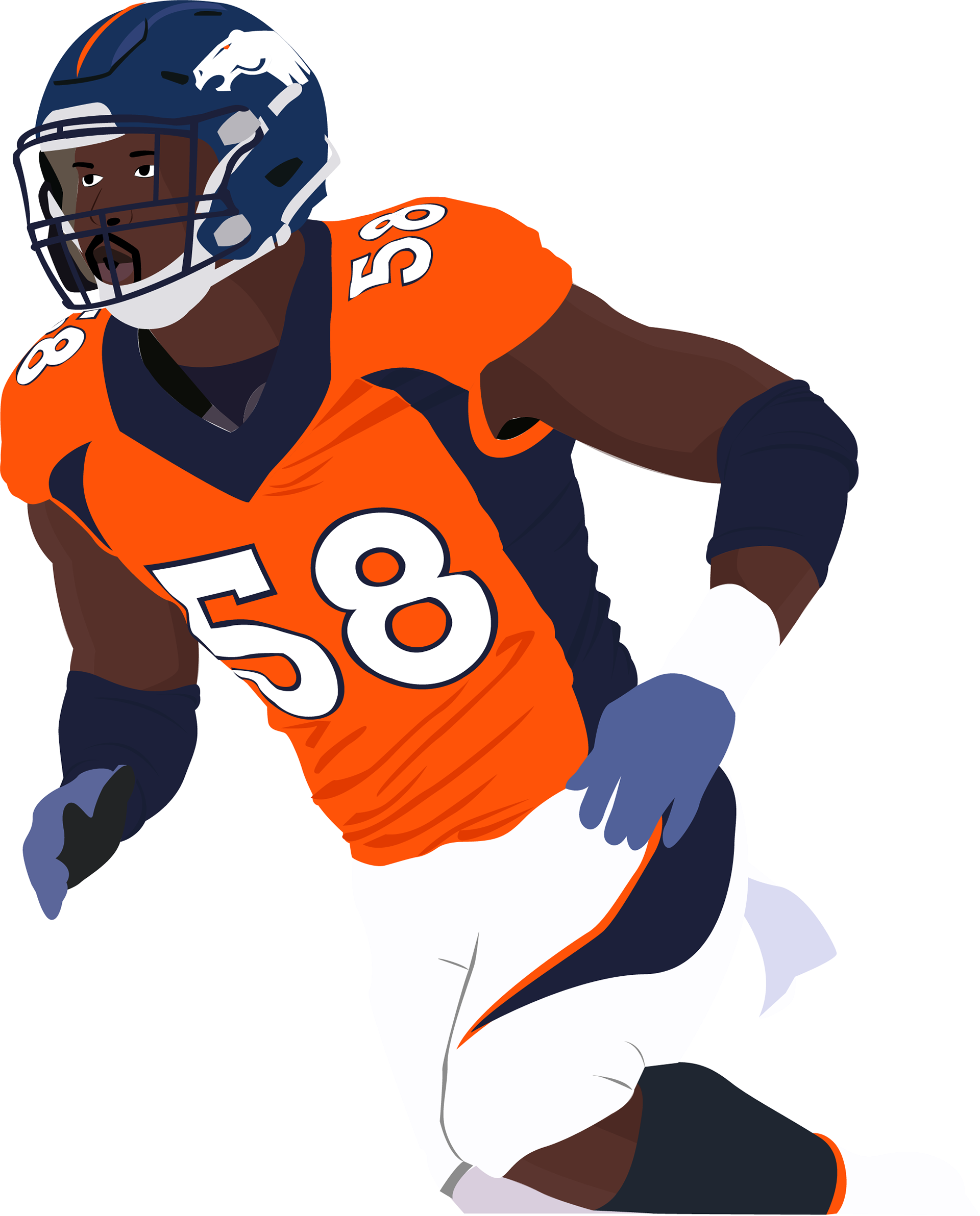 Download Illustration Of Nfl Player Von Miller, Of The Denver - Von ...