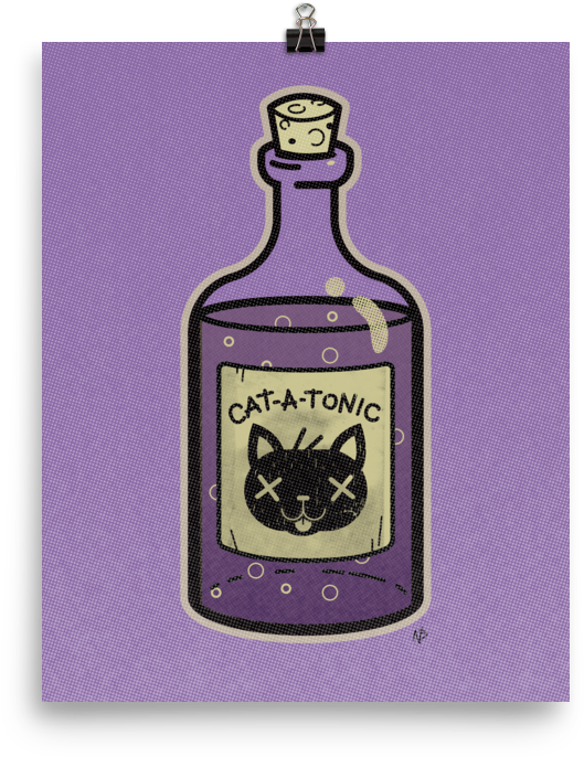 Download Cat A Tonic Poison Bottle - Full Size PNG Image - PNGkit