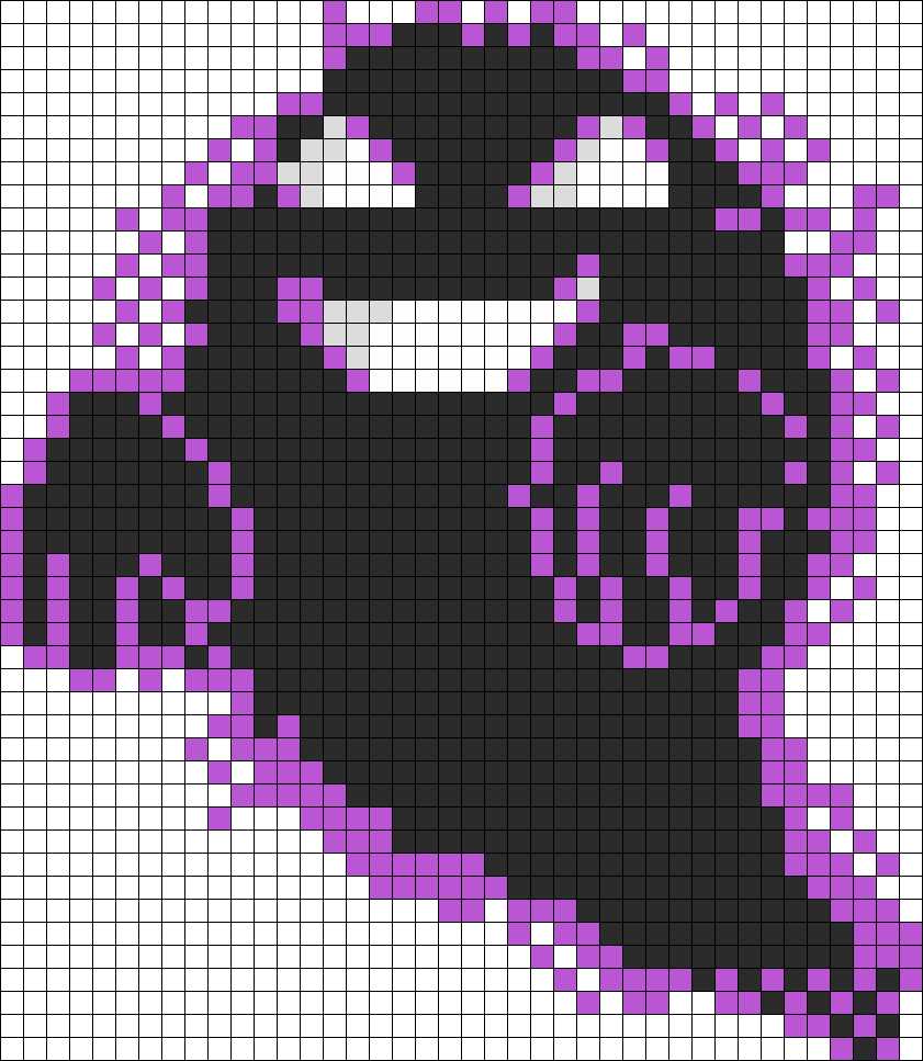 Download Free Pokeball Pixel Sprite - Perler Bead Pokemon Ghost - Full ...