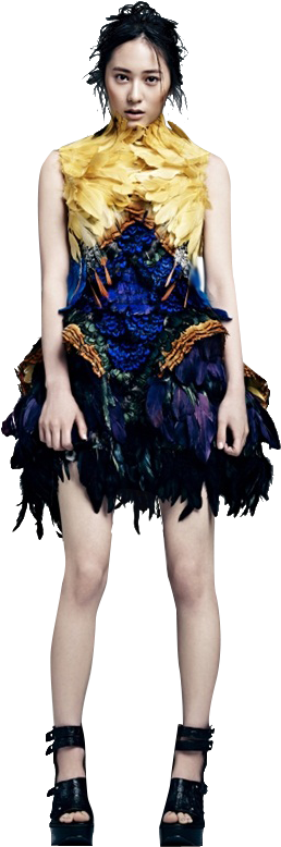 Download Krystal In A Feather Dress "an Outfit That Perfectly - Fx ...