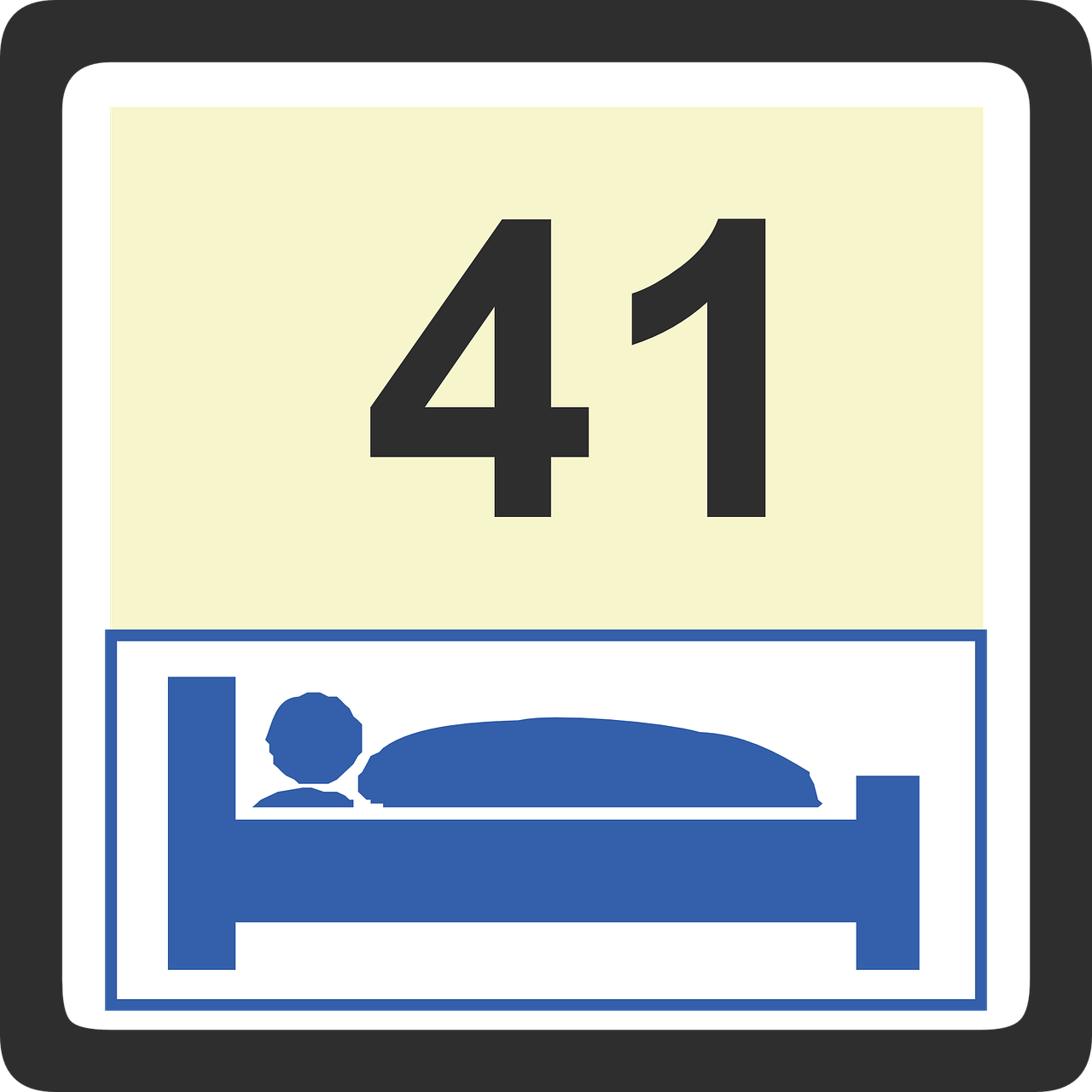 Download Sleeping Person Number - Rooms Sign - Full Size PNG Image - PNGkit