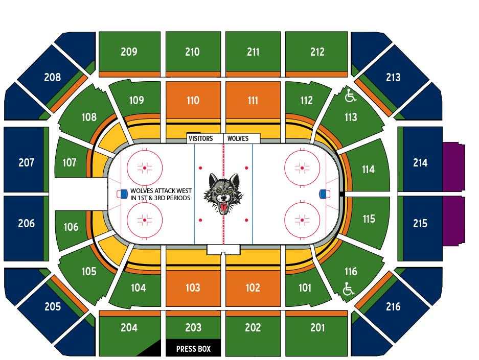Download Arenamap - Chicago Wolves Seating Chart - Full Size PNG Image ...