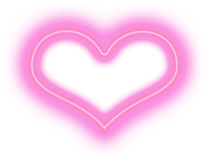 Download Transparent Neon Heart Pink Aesthetic Kawaii Hearts - Neon ...