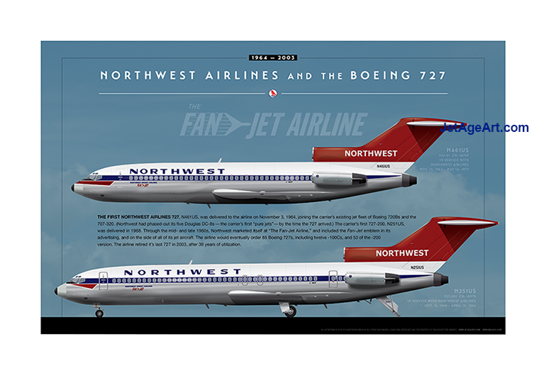 Download Transparent Northwest Airlines Boeing 727 Poster Livery - PNGkit