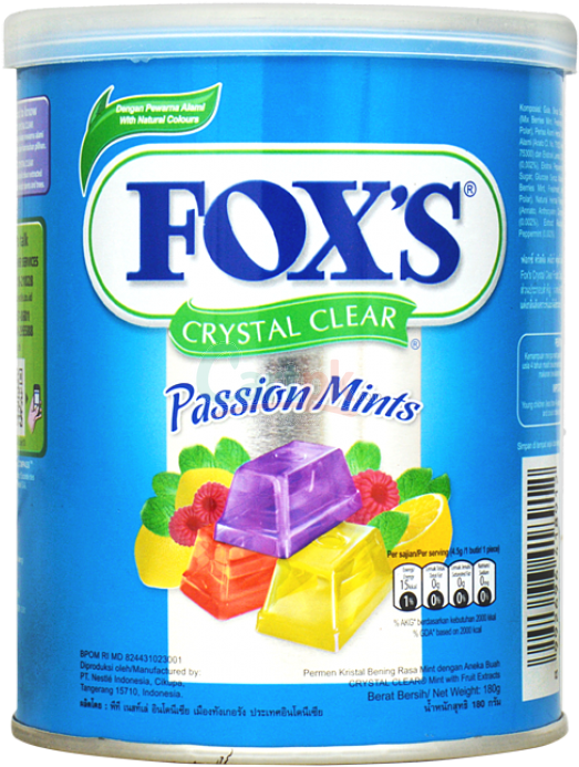 Download Fox's Crystal Clear Passion Mint Candy 180g Tin - Fox's ...