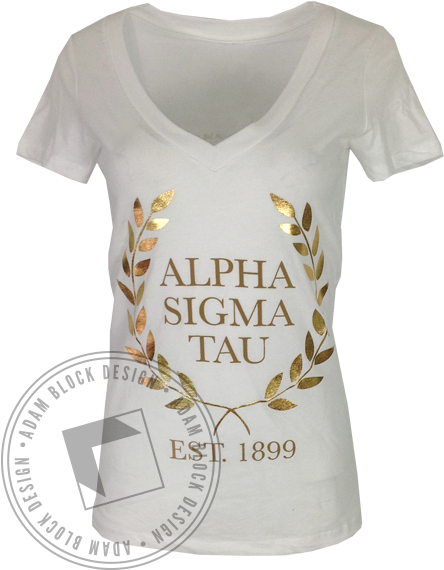 Download Alpha Sigma Tau Wreath Vneck By Adam Block Design - Active ...