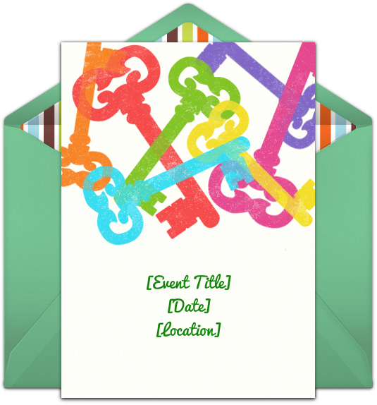 Download Customizable House Keys Online Invitations - Party - Full Size ...