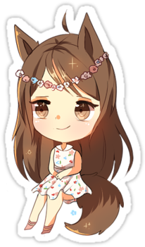 Download "chibi Flower Girl Sticker" Stickers By Oceanderp - Brunette ...