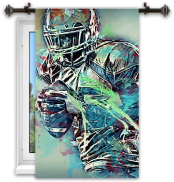 Download Football Player Splatter Window Curtains - Samsung Galaxy J3 ...