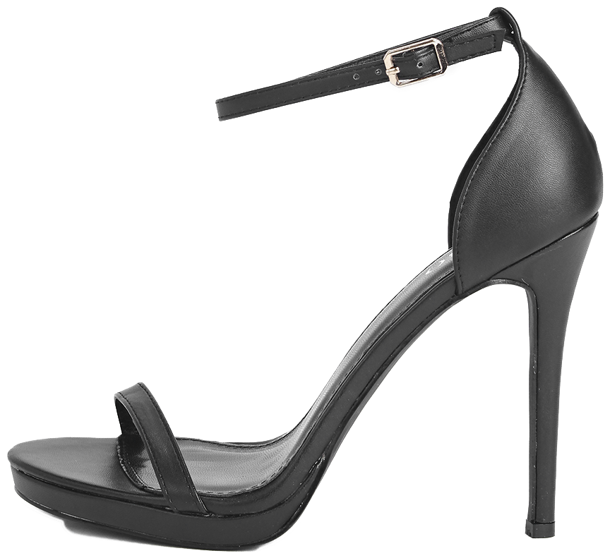 Lexi Black Suede Barely There Stiletto Heels