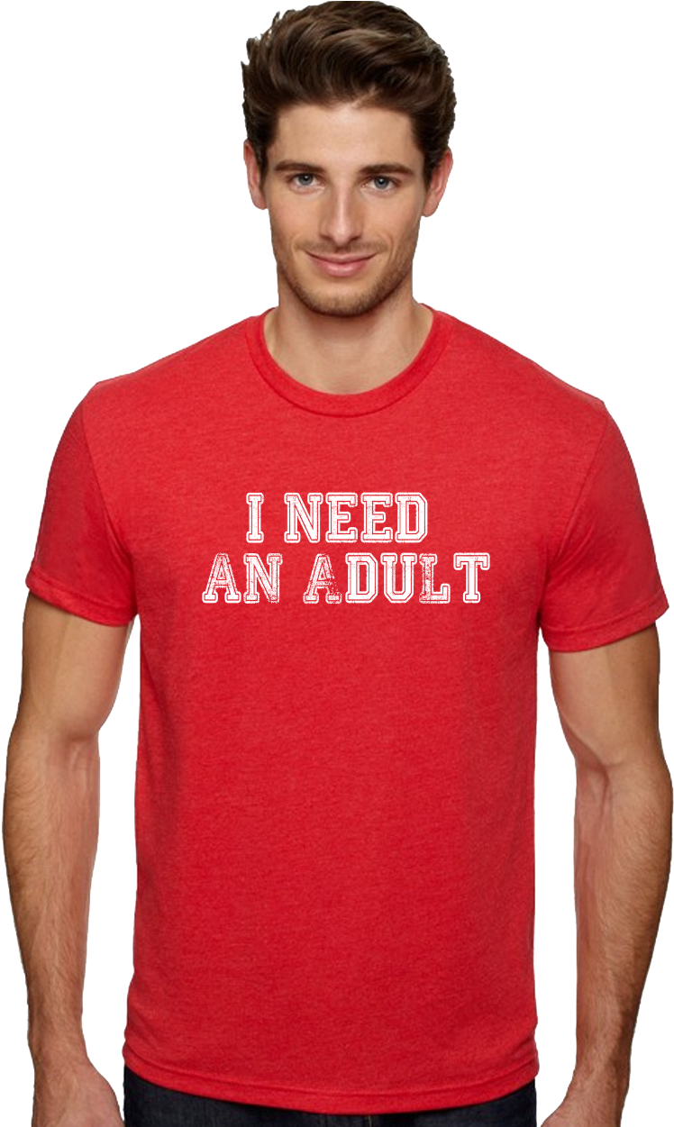 Download Adult Model Red Tee - Full Size PNG Image - PNGkit