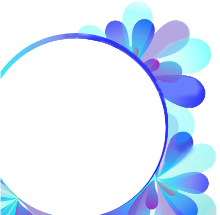 Download Round Floral Blue Frame - Blue Floral Frame Png - Full Size ...