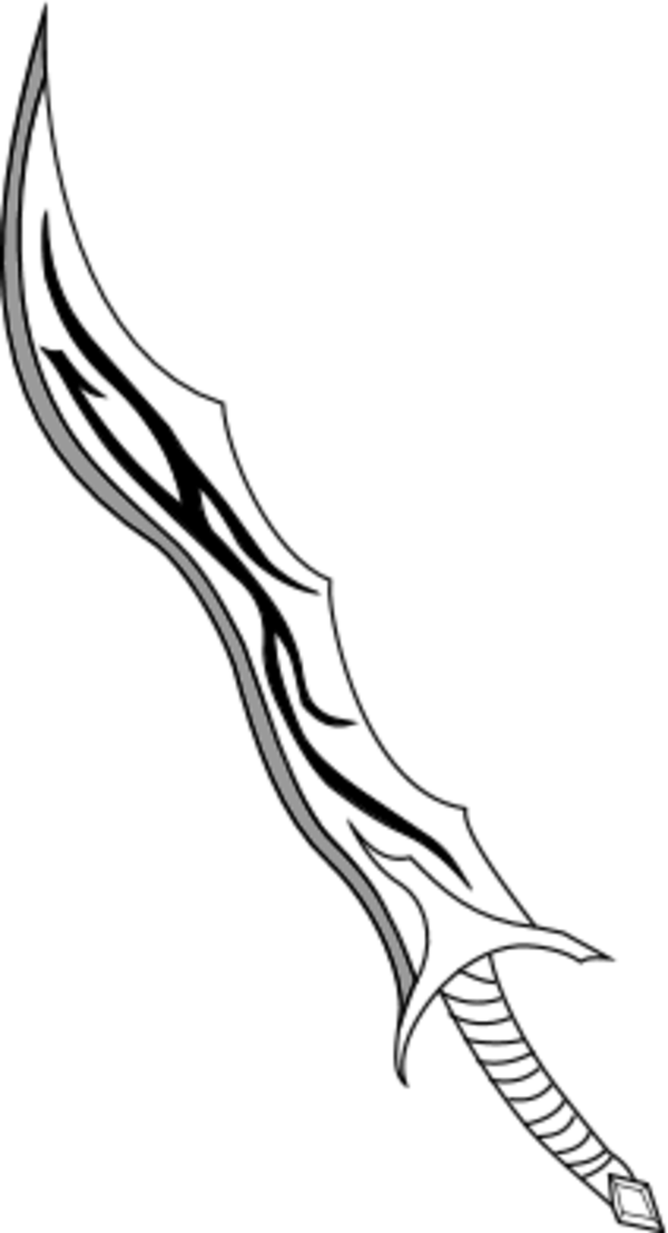Download Curved Sword Or Dagger Vector Clip Art Hkc0xd - Sword Drawing ...