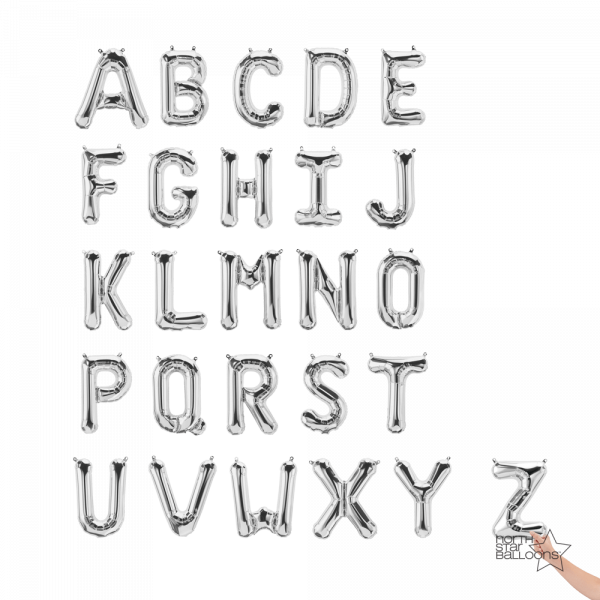 Download 16 Inch Balloon Letters Silver - Foil Balloon Letters - Full ...