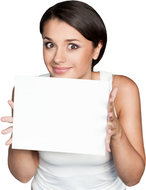 Download Young Woman Hold Board - Young People Transparent Background ...