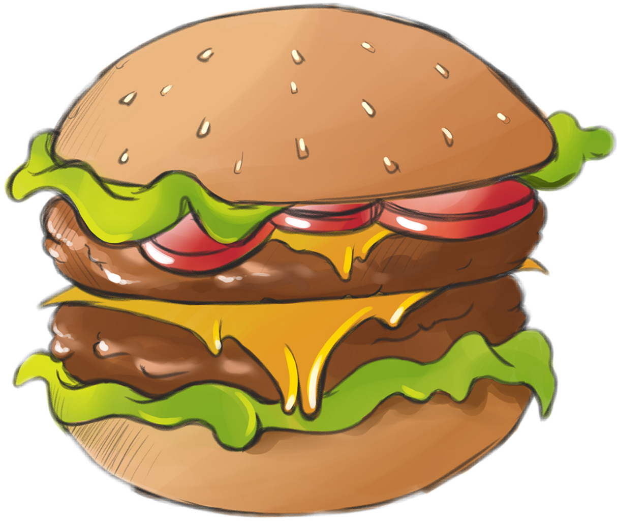 Download Fast Food Clipart - Hamburger - Full Size PNG Image - PNGkit