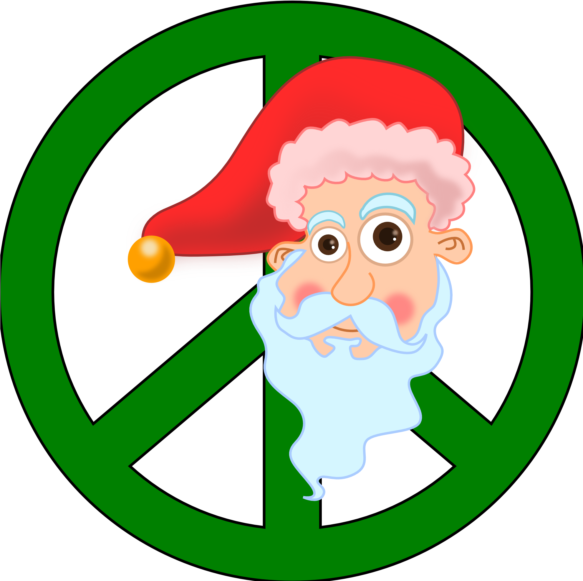 Download Santa Head Christmas Xmas Peace Symbol Sign 1979px - Christmas ...