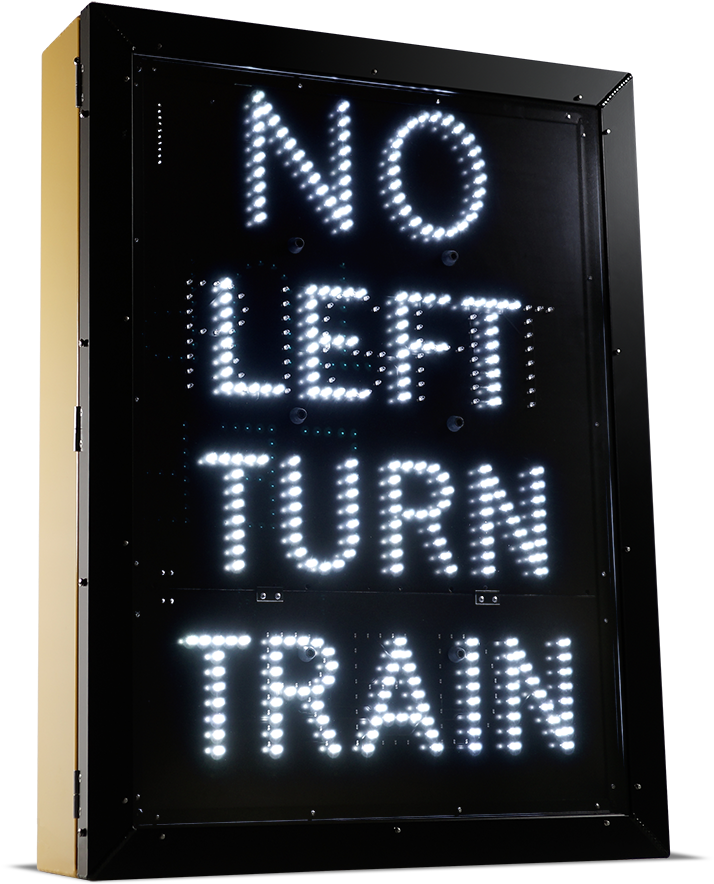 Download Led Intermittent Railroad Crossing Sign - No Left Turn Train ...