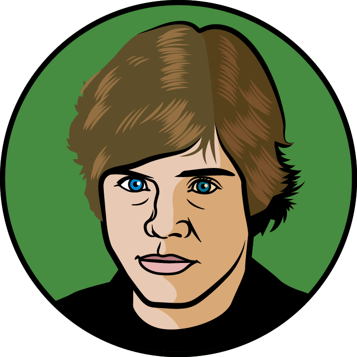 Download Attacking Midfielder, Central - Luke Skywalker Face Cartoon ...