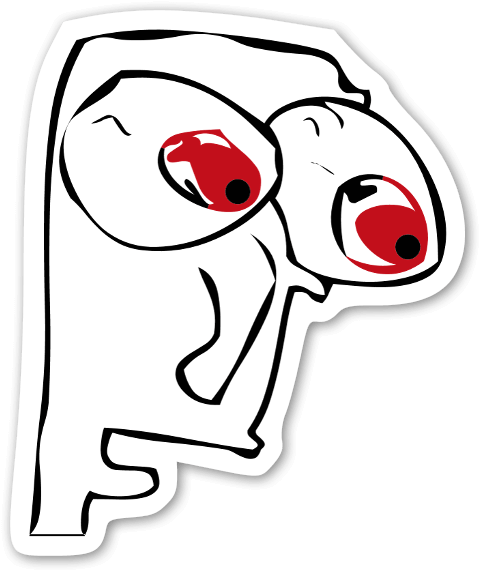 Download Transparent Memes Red Eyes Face Sticker - Meme O_o - PNGkit