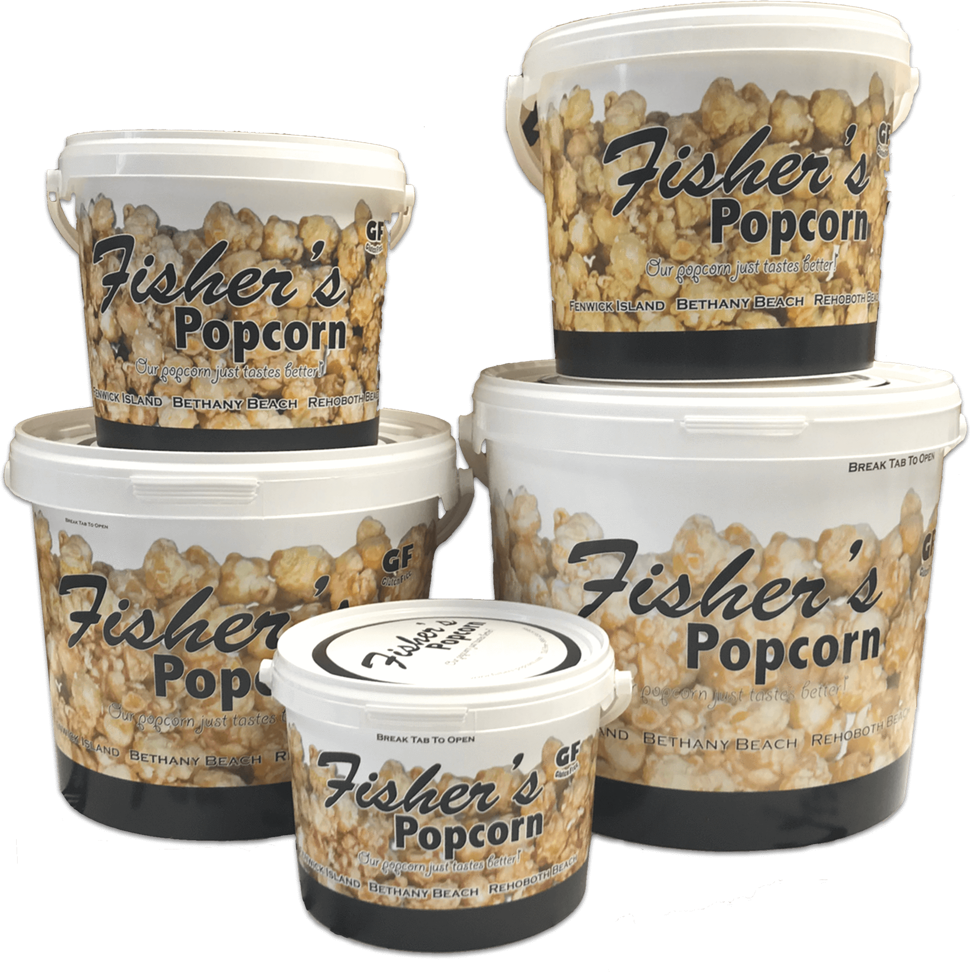 Download Fishers Popcorn Tub Stack - Fisher's Popcorn 1.5 Gallon ...