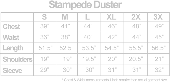 Download Stampede Duster Sizing Chart - Never Shout Never Christopher ...