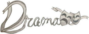 Download “drama” Spelled In Ribbon With Comedy And Tragedy Masks - Body ...