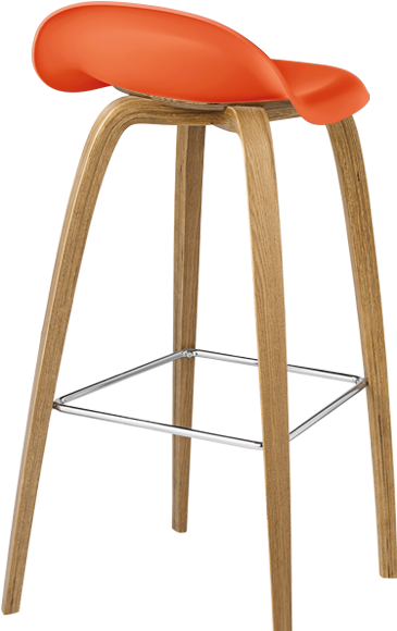 Download Gubi Gubi 3d Barstool - Wood Base & Seat, Front - Full Size ...