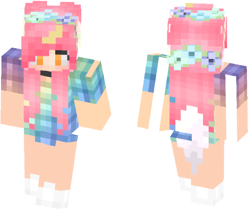 Download Kawaii Minecraft Skins - Illustration - Full Size PNG Image ...