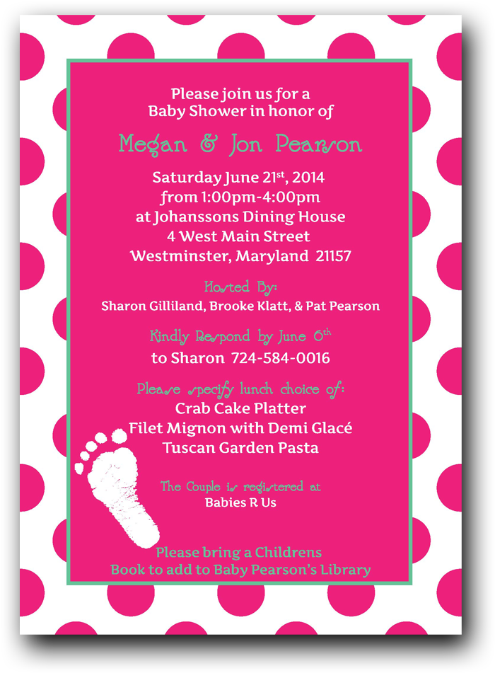 Download Footprint Baby Shower Invitation Features A Polka Dot - Baby ...
