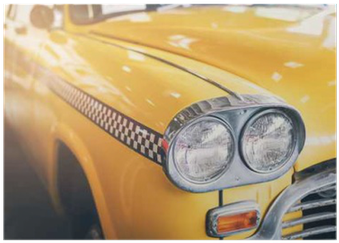 Download Close Up Headlight Of Yellow Retro Classic Car Poster - Car ...