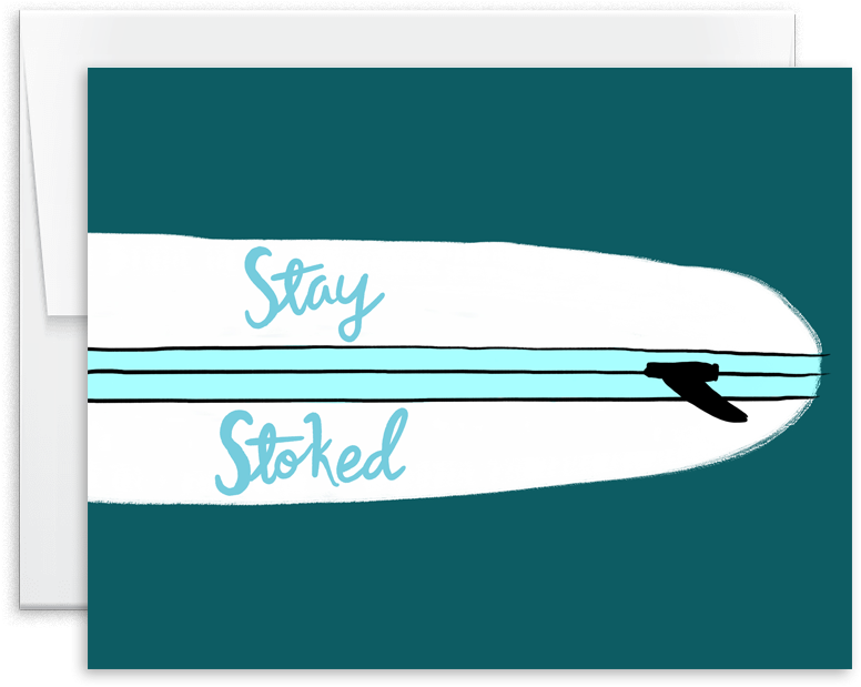 Download Stay Stoked Hand Lettered Surfboard Card - Surfing - Full Size ...