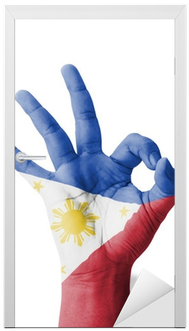 Download Hand Making Ok Sign, Philippines Flag Painted Door ...